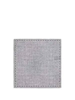 Brunello Cucinelli Ethnic-patterned Silk Pocket Square - Gray