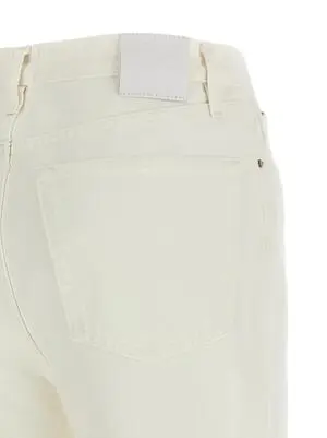 TOTEME High Waist Straight Leg Jeans - White