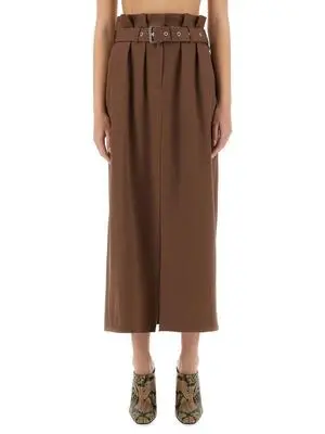 Dries Van Noten Wool Belted Skirt