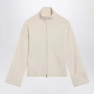 Max Mara Ivory Viscose-blend Zip-up Sweatshirt