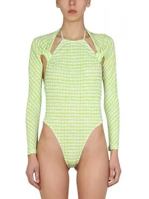 Jacquemus Gingham Cut Out Bodysuit