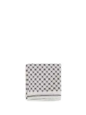 Brunello Cucinelli Silk Pochette With Geometric Pattern - Gray
