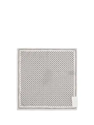 Brunello Cucinelli Silk Pochette With Geometric Pattern - Gray