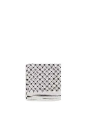 Brunello Cucinelli Silk Pochette With Geometric Pattern - Gray