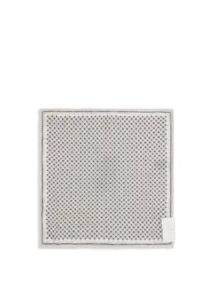 Brunello Cucinelli Silk Pochette With Geometric Pattern - Gray