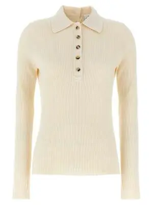 COURREGES COURREGES Ribbed Cotton-Wool Blend Polo Sweater