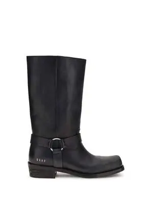 GOLDEN GOOSE Leather Biker Boots - Black