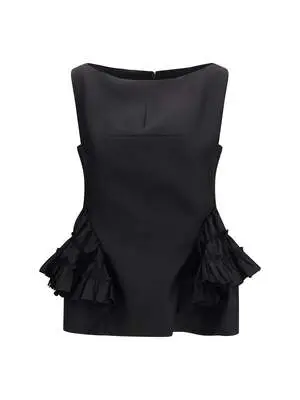 Dries Van Noten Ruffled Peplum Top - Black