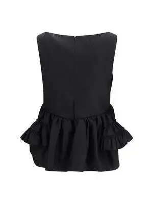 Dries Van Noten Ruffled Peplum Top - Black