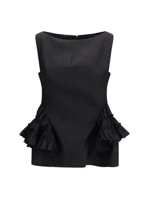 Dries Van Noten Ruffled Peplum Top - Black