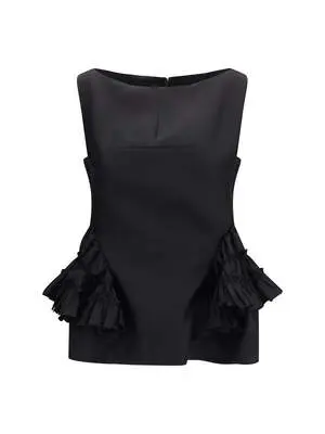 Dries Van Noten Ruffled Peplum Top - Black