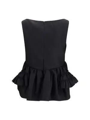 Dries Van Noten Ruffled Peplum Top - Black