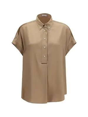 Brunello Cucinelli Silk Shirt - Cream