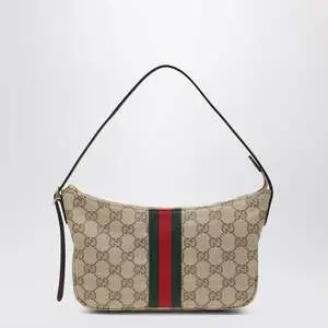 Gucci Small Beige Gg Pattern Bag - Cream
