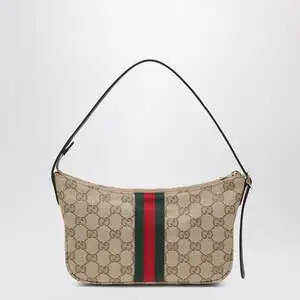 Gucci Small Beige Gg Pattern Bag - Cream