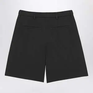 Saint Laurent Belted Bermuda Shorts In Corone Fabric