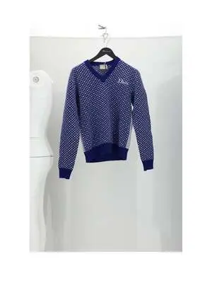 Dior Patterned Long Sleeve T-shirt - Blue