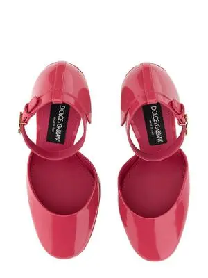 Dolce & Gabbana Glossy Leather Platform Pumps