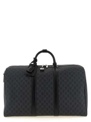 Gucci Gg Supreme Canvas Duffle Bag - Black