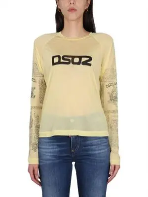 Dsquared2 Logo Print T-shirt - Yellow