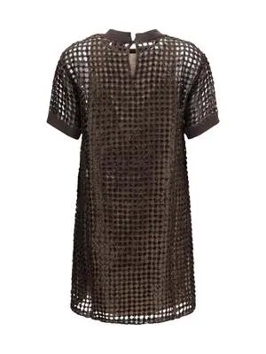 Brunello Cucinelli Sequin Mesh Mini Dress