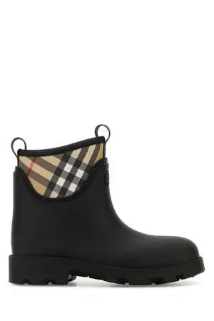 Burberry Rubber Marsh Stamp Ankle Boots - Black