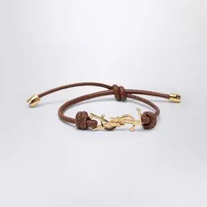 Saint Laurent Cassandre Leather Cord Bracelet