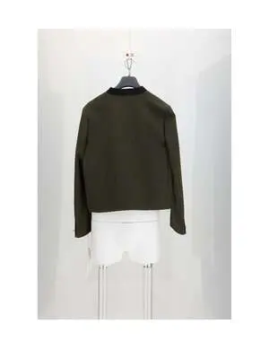 Dior Collarless Crop Jacket - Green