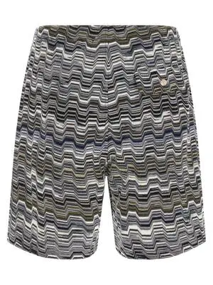 Missoni Irregular Zigzag Bermuda Shorts - Green