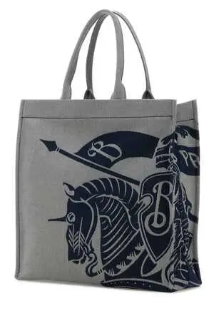 Burberry Embroidered Canvas Shopping Bag