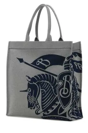 Burberry Embroidered Canvas Shopping Bag - Multicolor