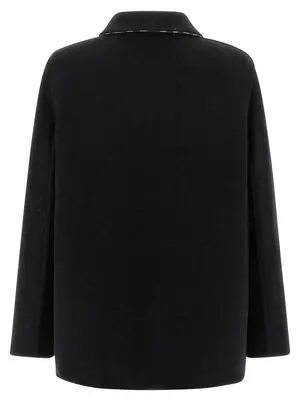 Burberry Check Lining Wool Jacket - Black