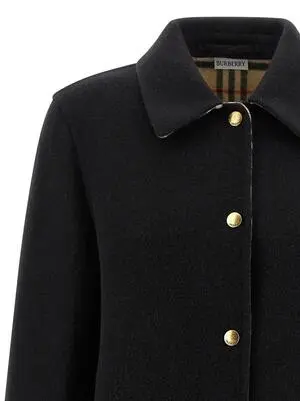 Burberry Check Lining Wool Jacket - Black
