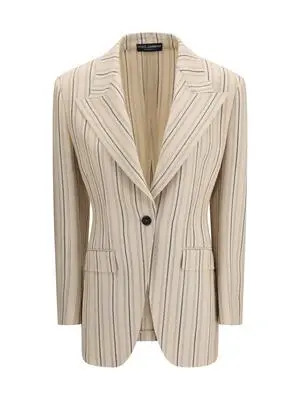 Dolce & Gabbana Single-breasted Regimental Pinstripe Jacket - Pink