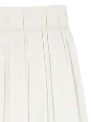 JIL SANDER Pleated Linen Midi Skirt