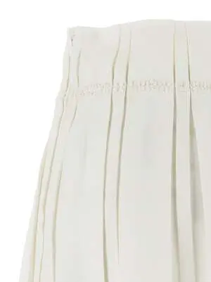 JIL SANDER Pleated Linen Midi Skirt