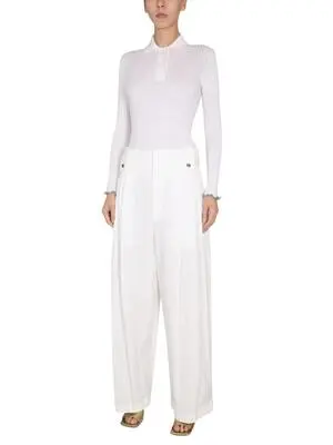 Bottega Veneta Wide Leg Trousers - Cream