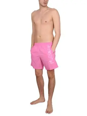 Alexander McQueen Logo Print Swimsuit - Pink