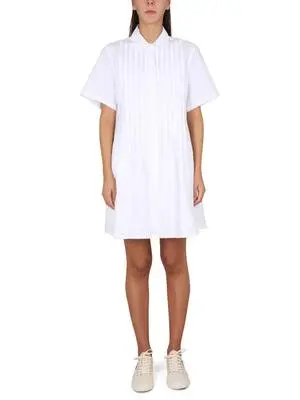 Kenzo Pleated Chemise Dress - White