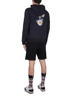 Thom Browne Embroidered Hooded Sweatshirt - Blue