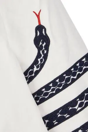 Thom Browne Embroidered Animal Print Long Sleeve Button Up Shirt - Multicolor