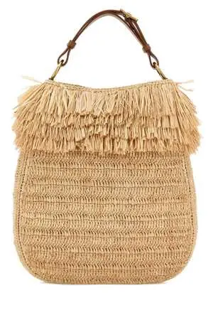 Saint Laurent Raffia Roady Shopping Bag - Brown