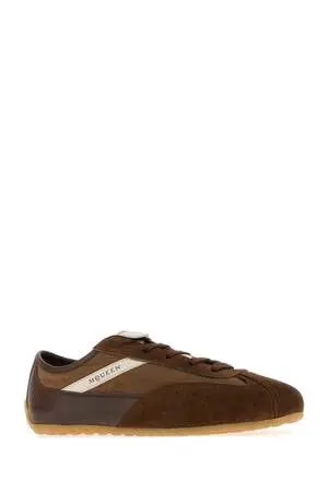 Alexander McQueen Chocolate Leather And Fabric Boxe Sneakers