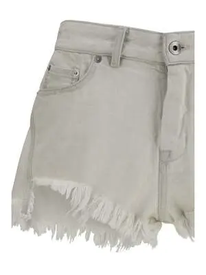 Rick Owens Shorts Temple Bias Cutoffs In Denim - Multicolor