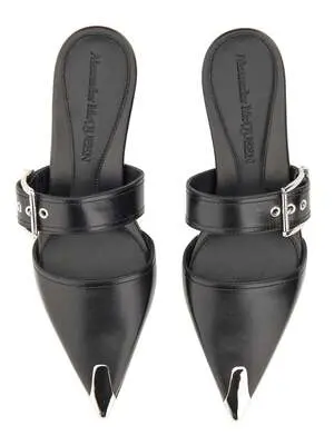 Alexander McQueen Leather Mules - Black