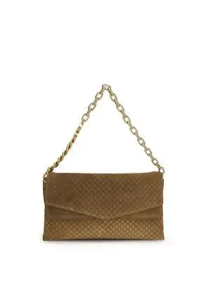 Gucci Large Suede Shoulder Bag - Brown