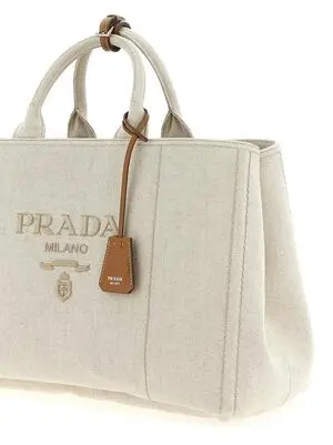 Prada Extra Large Jardinière Shopping Bag - Cream