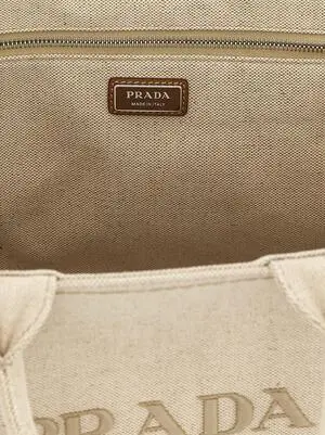 Prada Extra Large Jardinière Shopping Bag - Cream