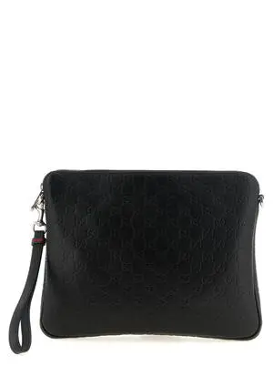 Gucci Gg Emblem' Medium Shoulder Bag - Black