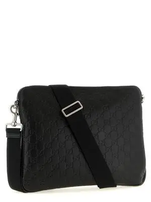 Gucci Gg Emblem' Medium Shoulder Bag - Black